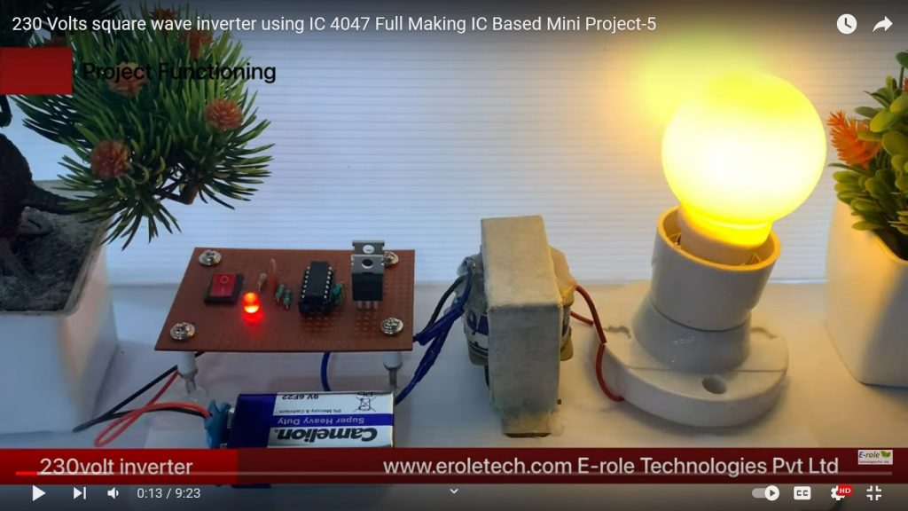 230 Volts square wave inverter using IC 4047 Full Making IC | One Stop ...