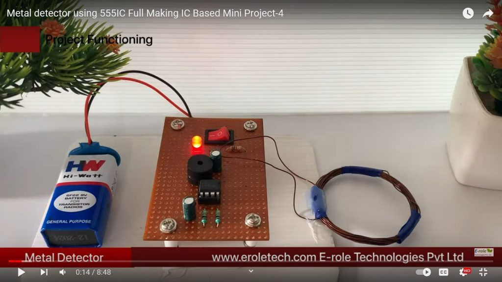 Metal Detector Using 555IC Full Making IC | One Stop For All College ...