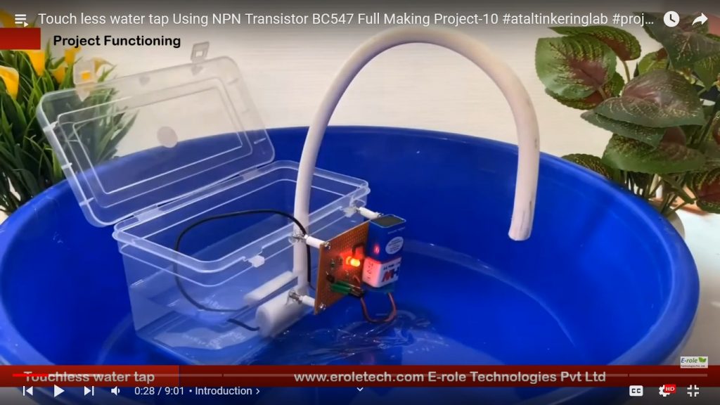 Touch less water tap Using NPN Transistor BC547 | One Stop For All ...